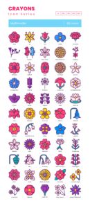 55 Bloom Icon Set - Flat Icons