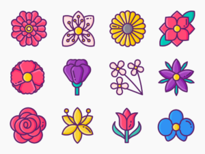 55 Bloom Icon Set - Flat Icons