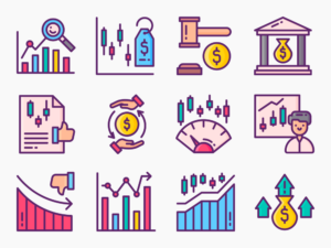 70 Stock Exchange Icon Set - Flat Icons