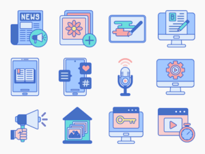 85 Digital Information Icon Set - Flat Icons