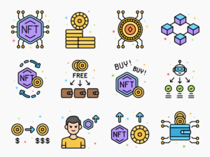 65 NFT Icon Set - Flat Icons