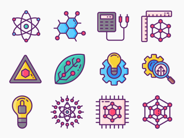 60 Nanotech Icon Set - Flat Icons