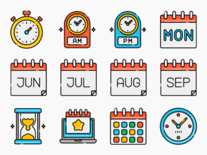 75 Date and Time Icon Set - Flat Icons