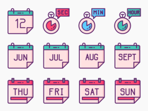 75 Day and Date Icon Set - Flat Icons