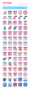 75 Day and Date Icon Set - Flat Icons