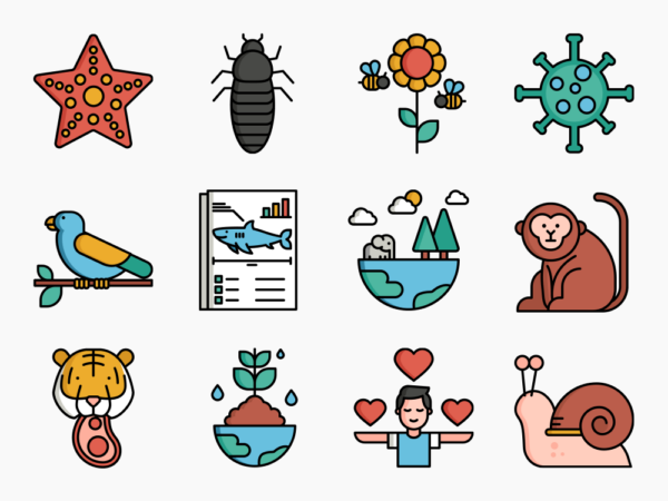 85 Life Science Icon Set - Flat Icons