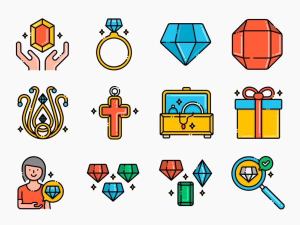 65 Decorative Accessories Icon Set - Flat Icons