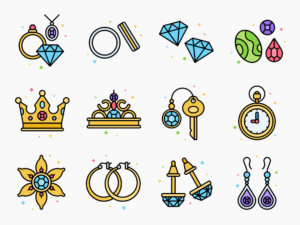 65 Jewelry Icon Set - Flat Icons