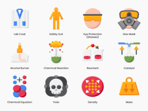 80 Chemistry Icon Set - Flat Icons
