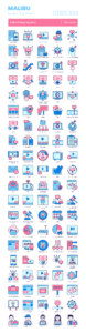 100 Advertising Agency Icon Set - Flat Icons
