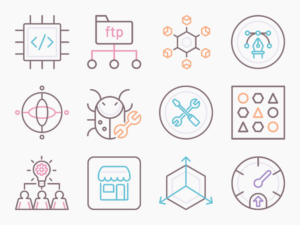 100 Mobile Software Development Icon Set - Flat Icons