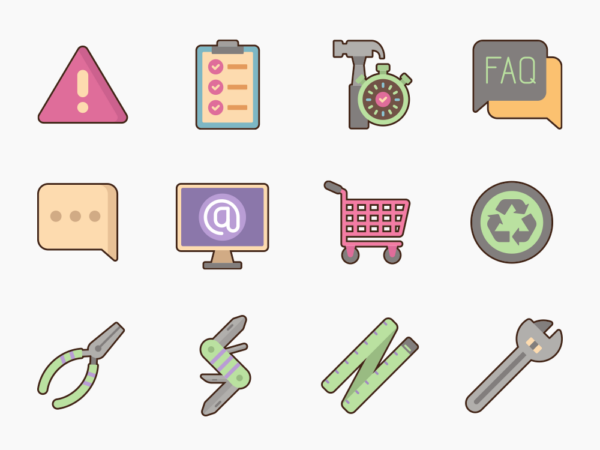 50 User Manual Icon Set - Flat Icons 50 User Manual Icon Set - Flat Icons