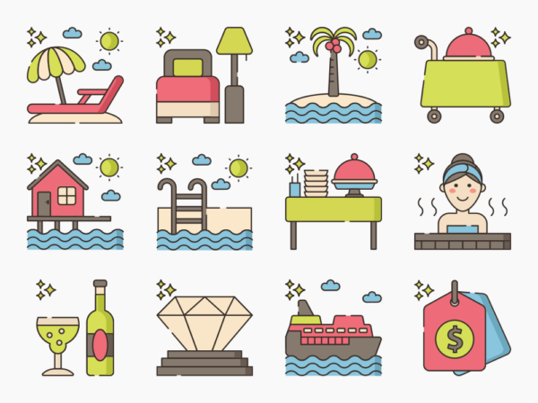 25 All-Inclusive Icon Set - Flat Icons