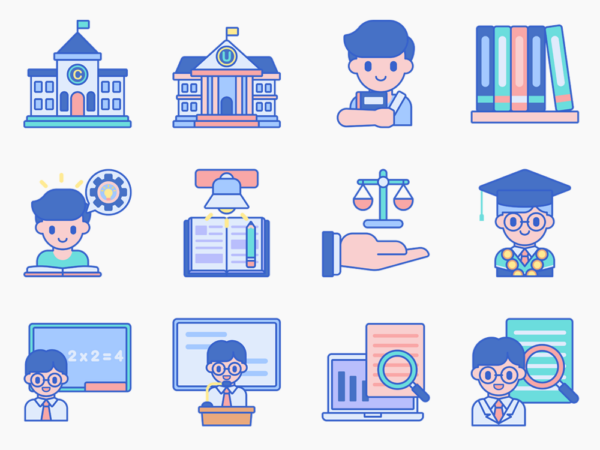 92 Academic Icon Set - Flat Icons