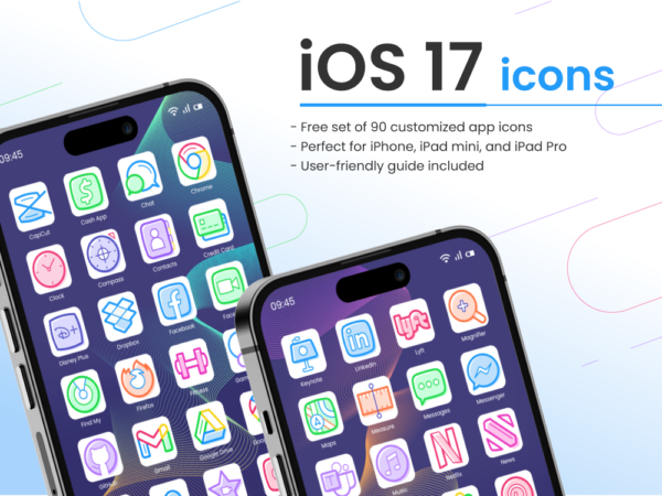 Free iOS 17 Icon Set - Flat Icons