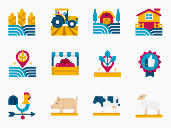 95 Farming Icon Set - Flat Icons