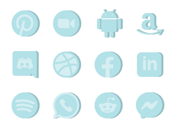 Light Blue App Icon Set - Free - Flat Icons
