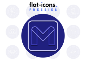 Neon Blue Gmail Icon - Free - Flat Icons