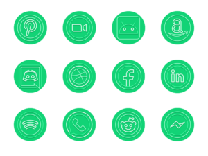 Neon Green App Icon Set - Free - Flat Icons