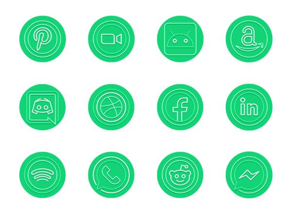 Neon Green App Icon Set - Free - Flat Icons