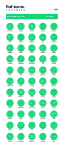 Neon Green App Icon Set - Free - Flat Icons