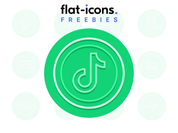 Neon Green TikTok Icon - Free - Flat Icons
