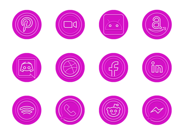 Neon Pink App Icon Set - Free - Flat Icons