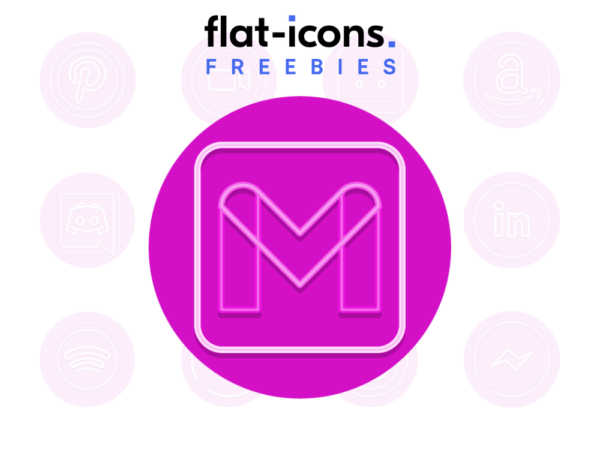 Neon Pink Gmail Icon - Free - Flat Icons