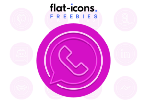 Neon Pink WhatsApp Icon - Free - Flat Icons