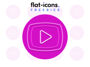 Neon Pink YouTube Icon - Free - Flat Icons