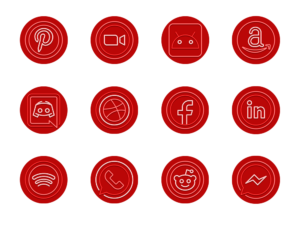 Neon Red App Icon Set - Free - Flat Icons