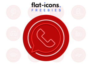 Neon Red WhatsApp Icon - Free - Flat Icons
