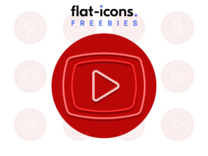 Neon Red YouTube Icon - Free - Flat Icons