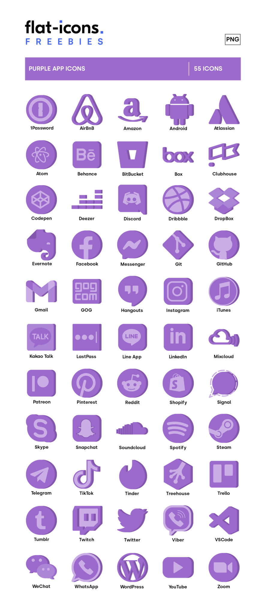 Purple App Icon Set - Free - Flat Icons