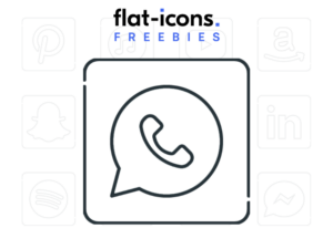 White WhatsApp Icon - Free - Flat Icons