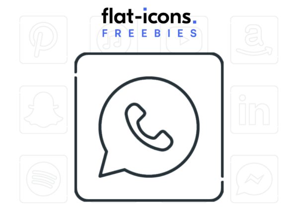 White WhatsApp Icon - Free - Flat Icons