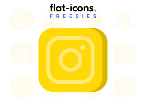 Yellow Instagram Icon - Free - Flat Icons