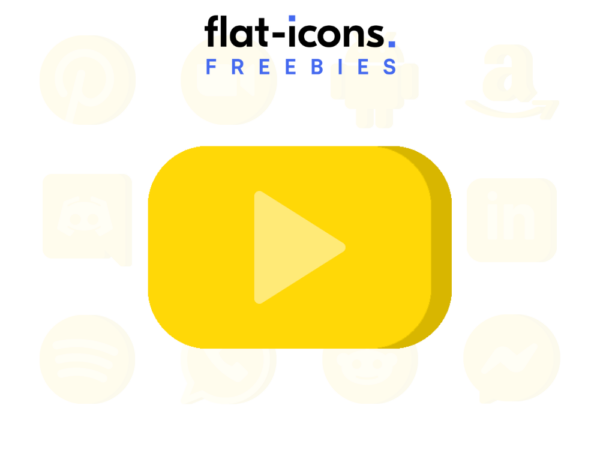 Yellow YouTube Icon - Free - Flat Icons