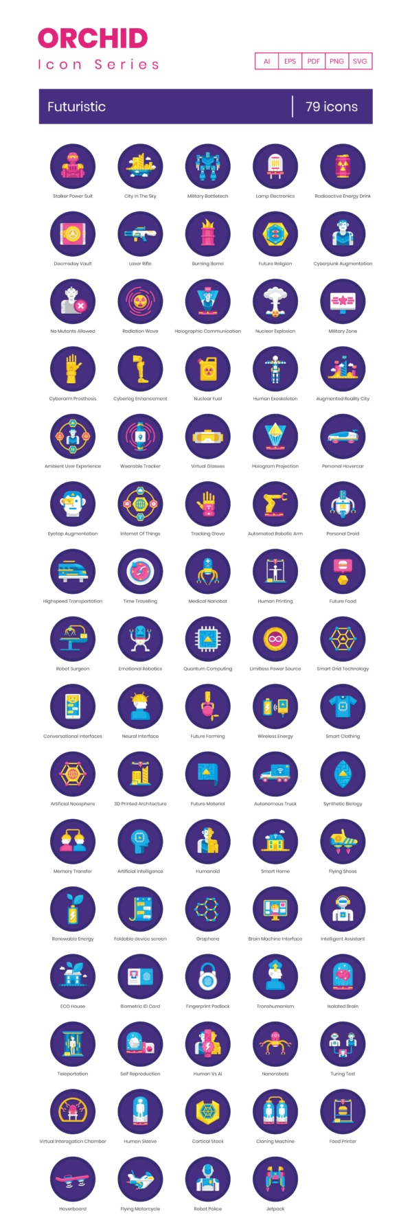 79 Visionary Icon Set - Flat Icons