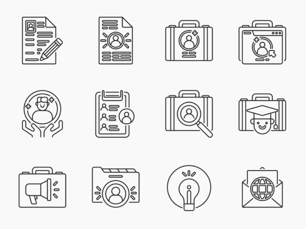 80 CV (Curriculum Vitae) Icon Set - Flat Icons