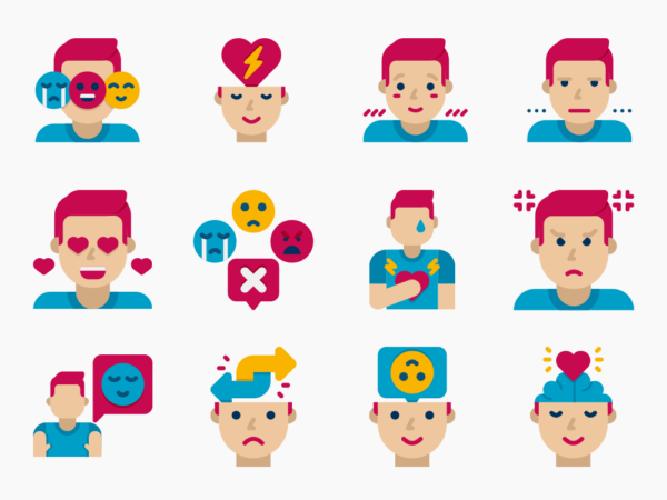 80 Emotions Icon Set - Flat Icons