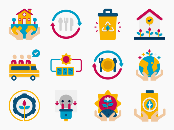 80 Green Living Icon Set - Flat Icons