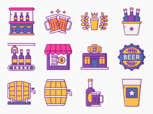 70 Brewery Icon Set - Flat Icons