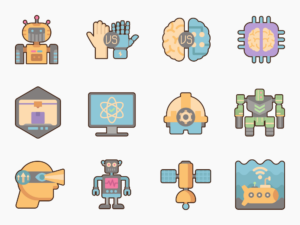 70 Robotic Technology Icon Set - Flat Icons