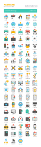 88 Advanced Technology Icon Set - Flat Icons
