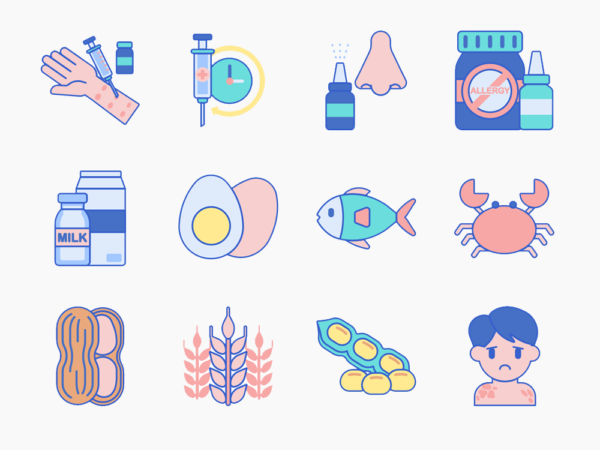 98 Allergy Icon Set - Flat Icons