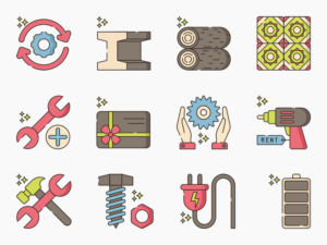 50 Hardware eCommerce Icon Set - Flat Icons