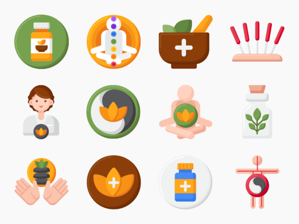 75 Holistic Medicine Icon Set - Flat Icons