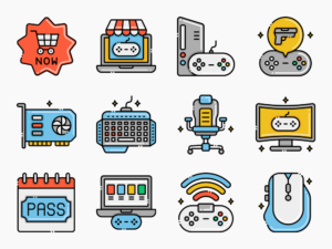 50 Gaming Marketplace Icon Set - Flat Icons