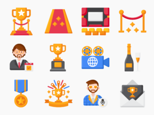 77 Award Events Icon Set - Flat Icons